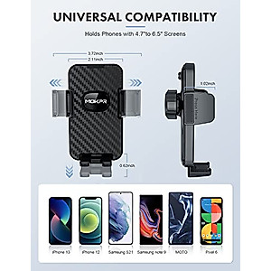 MOKPR Cell Phone Mount for Car, Car Phone Holder with Long Arm Dashboard Anti-Shake Stabilizer Phone Holder Compatible with iPhone, Android Phone etc
