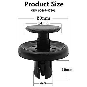 100Pcs Nylon Engine Under Cover Push-Type Retainer Clips Engine Splash Shield Fender Liner Trunk Lid Trim with Bonus Fastener Remover Compatible with Toyota Lexus 90467-07201