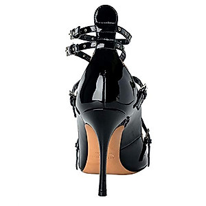 Valentino Women's Patent Leather Two Tones Ankle Strap High Heels Shoes Sz US 9 IT 40 Multi-Color