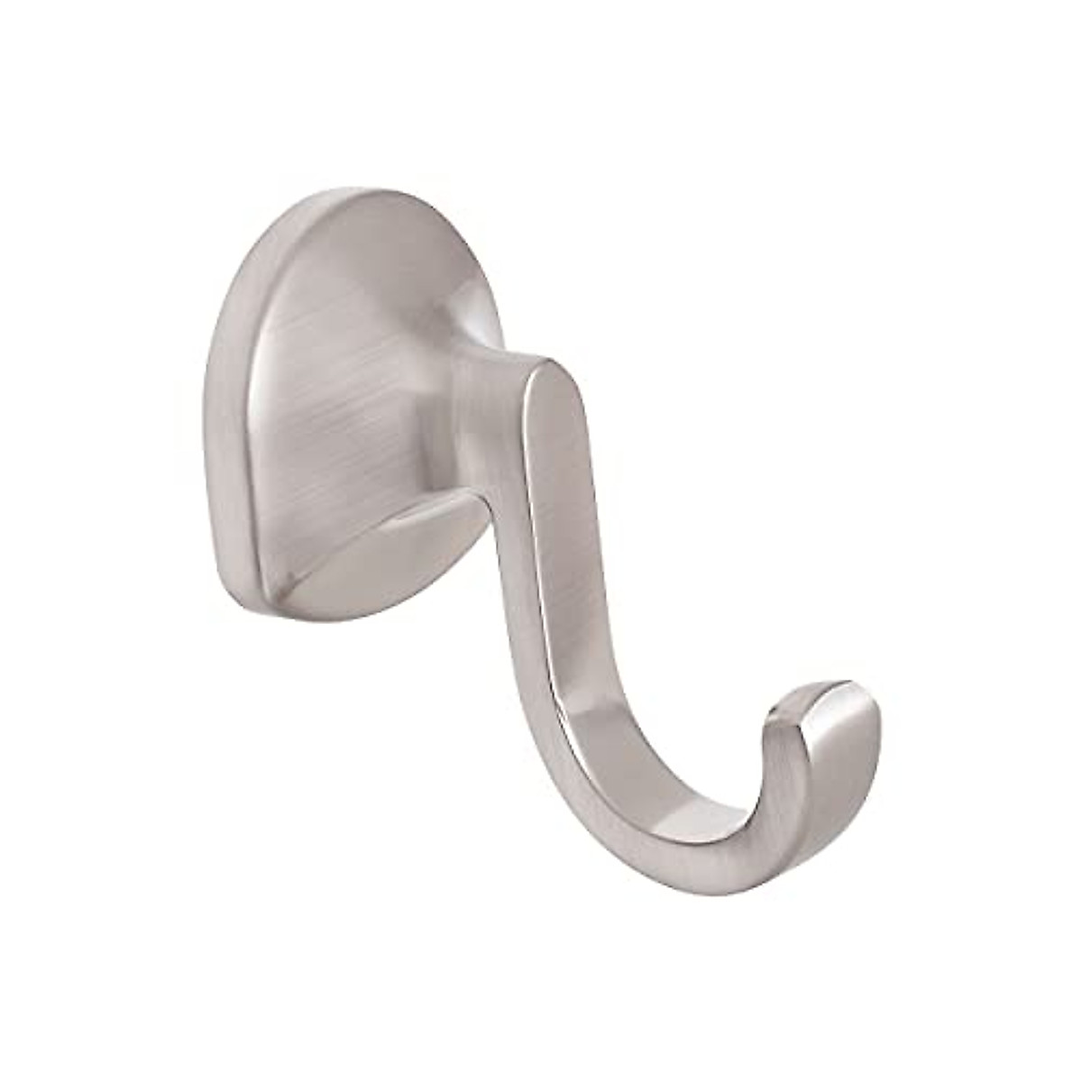 Bennington Seabrook Robe Hook Wall Mounted Single Prong Bathroom Hardware Bath Accessory, Nickel