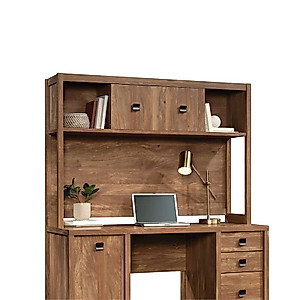Sauder Cannery Bridge Desktop Hutch with Doors in Sindoori Mango, Sindoori Mango Finish