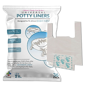 Kalencom Universal Potty Liners - Disposable Potty Liners for Toddlers - Absorbent and Leakproof - Compatible with Potette Travel Potty and Most Standard Toddler Potties - 36 Count