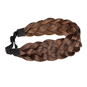 vowyore 5 Strands Synthetic Hair Braided Headband Classic Chunky Wide Plaited Braids Elastic Stretch Hairpiece Women Girl Beauty accessory