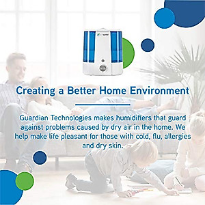 PureGuardian H1175WCA Ultrasonic Cool Mist Humidifier, 90 Hrs. Run Time, 1.5 Gal. Tank Capacity, 390 Sq. Ft. Coverage, Medium Rooms, Quiet, Filter Free, Silver Clean Treated Tank, Essential Oil Tray