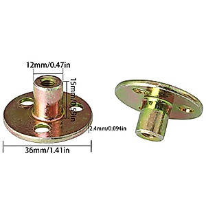 YHXiXi 6PCS Color Galvanized Iron Plate Nut with Three Holes Sofa Leg Mounting Plates Flat Mounting Plates for Furniture Legs Mordern Feet for Couch Bed Coffee Chair Desk Table