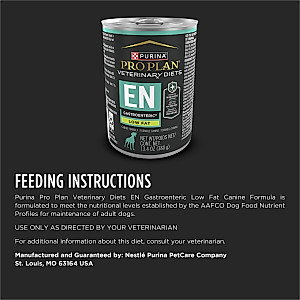 Purina Pro Plan Veterinary Diets EN Gastroenteric Low Fat Canine Formula Wet Dog Food - 13.4 Ounce (Pack of 12)