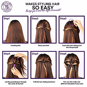 Hair Tail Tool,Teenitor Hair Loop Tool, Hair Pull, Ponytail Pull Through Tool, Hair Threader, Hair Tool Flip for Styling, Updo Hair Braid Tool, Inside Out Ponytail Tool, 8pcs