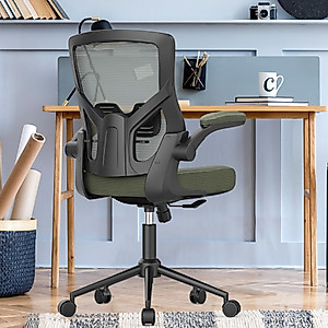 CYKOV Office Chair, High Back Desk Chair Adjustable Height and Ergonomic Design Home Office Computer Chair Executive Lumbar Support Padded Flip-up Armrest Swivel Task Chair