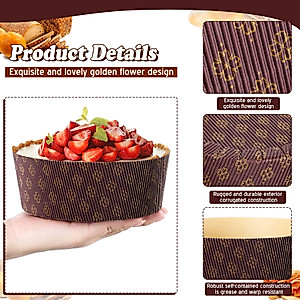 50 Count Panettone Paper Mold Paper Pans for Baking Heat Resistant Paper Baking Cake Pan 6" x 2.4" Disposable Panettone Paper Pan Mold for Muffin Cupcake, Microwave Oven and Freezer Safe