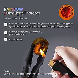 *New* Sunlight Colors - Charcoal Tablets for Incense – Quick Light Charcoal Tablets – Incense Charcoal for Parties – 33 mm Resin Burner Rolls – Pack of 100 Coal Briquettes - No Scent - No Smoke -