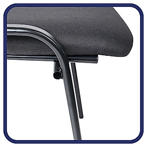 CLATINA Waiting Room Chairs Fabric Stackable Chairs Metal Frame with Lumbar Support and Thickened Seat Cushion for Waiting Conference Room Guest Chairs 1 Pack…