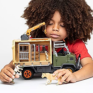 Schleich Wild Life 10-piece Animal Rescue Toy Truck with Ranger and Animals Playset for Kids Ages 3-8 Multicolore, 11 x 39 x 23 cm