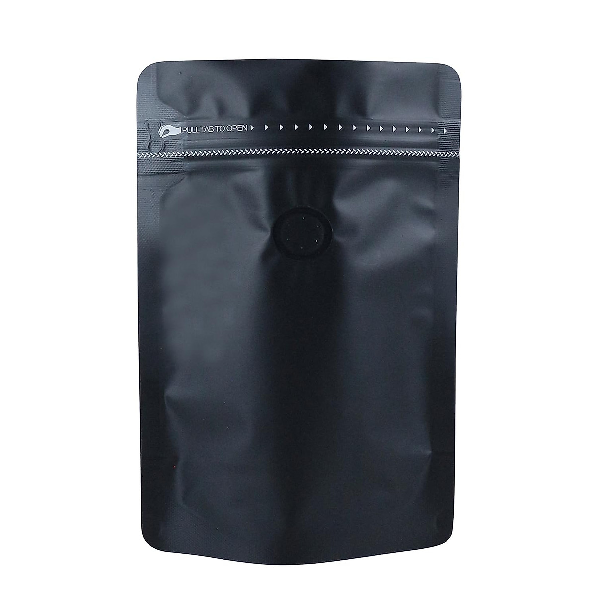 BAAGGNAA 150 Pack Stand up Coffee Bean Bag with Valve Matte Metallic Ziplock Bags Heat-Sealable Resealable Solid Color Pouches for Food Storage (Black,9 * 13.3 inch,2 lb)