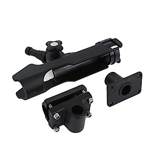 ECVYGJ Fishing Rod Rack Fishing Support Rod Holder Bracket 360 Rotatable with Screws Accessory Fishing Rod Boats Kayaking Yacht Fishing Tackle Hot Fishing Tool (Color : Black)