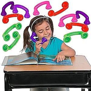 16 Reading Phones [16 Pack] Auditory Feedback Whisper Phone Classroom Manipulative, Speech Therapy Toy Tool - Accelerates Reading Fluency & Pronunciation, Phonic Materials by 4E’s Novelty