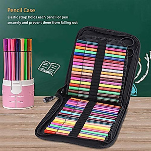 Canvas Pencil Wrap 72/120 Slots Portable Pencils Roll Up Case Pencil Roll Holder Storage Pouch for Artist, School, Office(72 Slots)