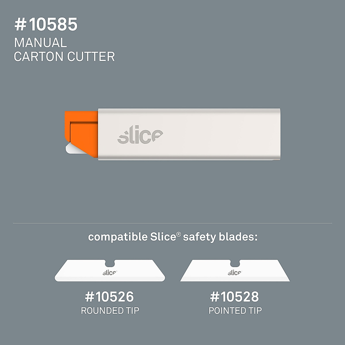 Slice Manual Carton Cutter | Safe Ceramic Box Cutter | Lasts 11x Longer than Metal | Single Edge Razor Blade | Mini Box Cutter | 2 Pack
