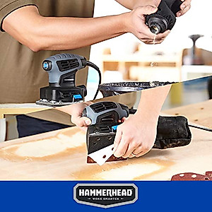 Hammerhead 2.0-Amp 1/4 Sheet Palm Sander with 12pcs Sandpaper– HAPS020