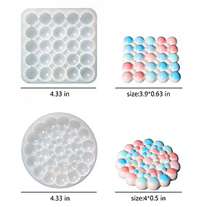 Coaster Molds for Epoxy Resin Casting,2pcs Geode Coaster Silicone Molds,Bubble Tray Resin Mold for Epoxy Resin-Irregular Epoxy Mold for DIY Resin Agate Slice,Candle Holder,Soap Dish,Home Decoration