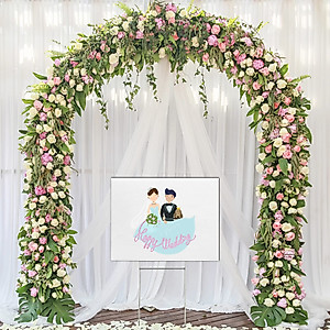 4 Pack Blank Yard Signs with H Metal Stakes,17"x12" Garage Sale Signs,White Plastic Customize Yard Signs for Garage Sale,Rent, Guidepost Decorations,DIY Outdoor Sign for House,Road