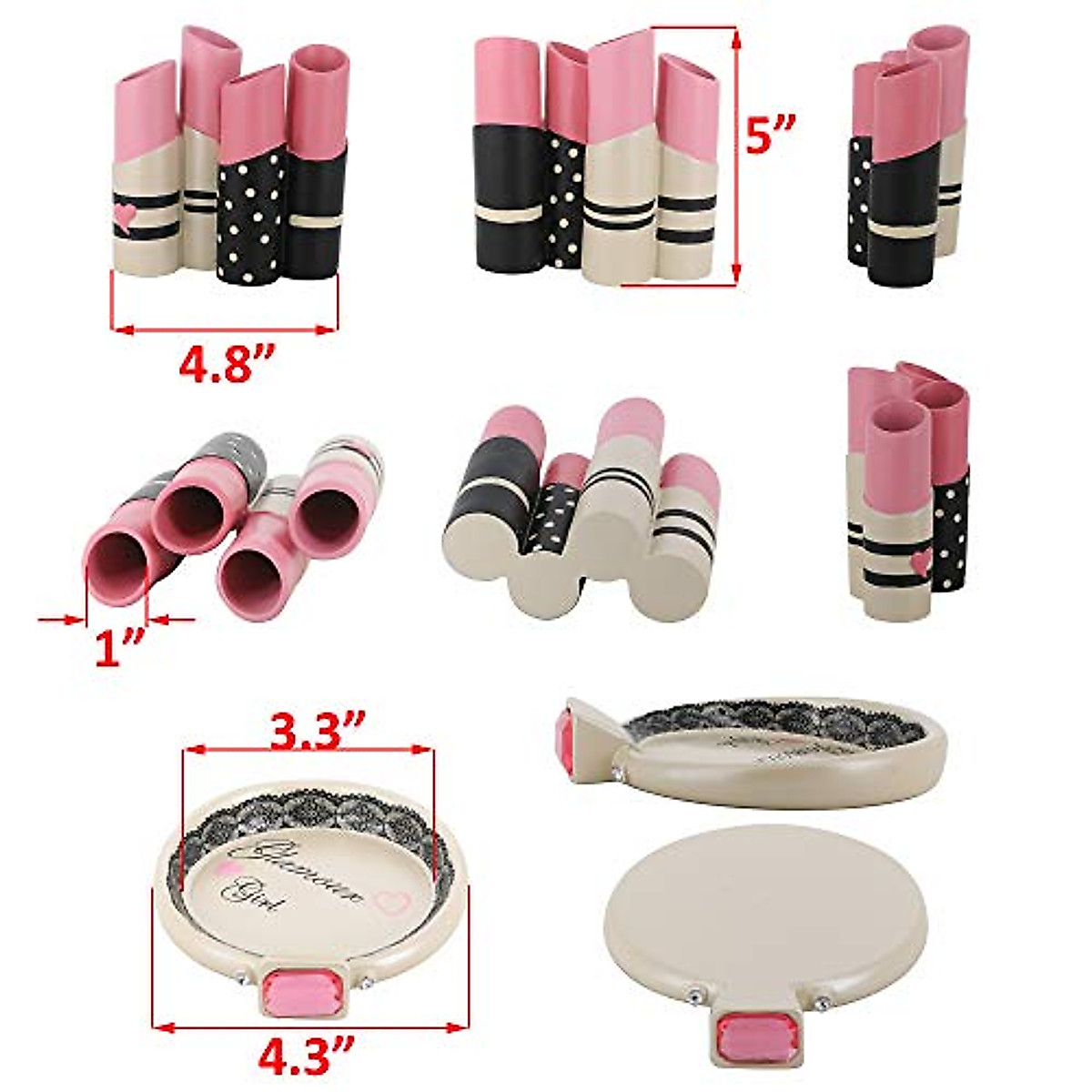 5pcs Bathroom Accessory Set - Tumbler, Soap Dish, Liquid Soap Dispenser, Toothbrush Holder-Girl Gifts