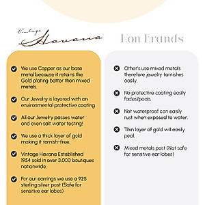 Pave CZ Butterfly Earrings For Women By Vintage Havana 18K Gold Plated Drop/Dangle Cubic Zirconia Earrings Made With Sterling Silver Post