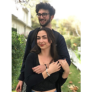 Lucky Feather Long Distance Relationships Couples Bracelets - A Reminder of Love and Strength During Time and Distance Apart (2 Piece Set) Couples Gifts