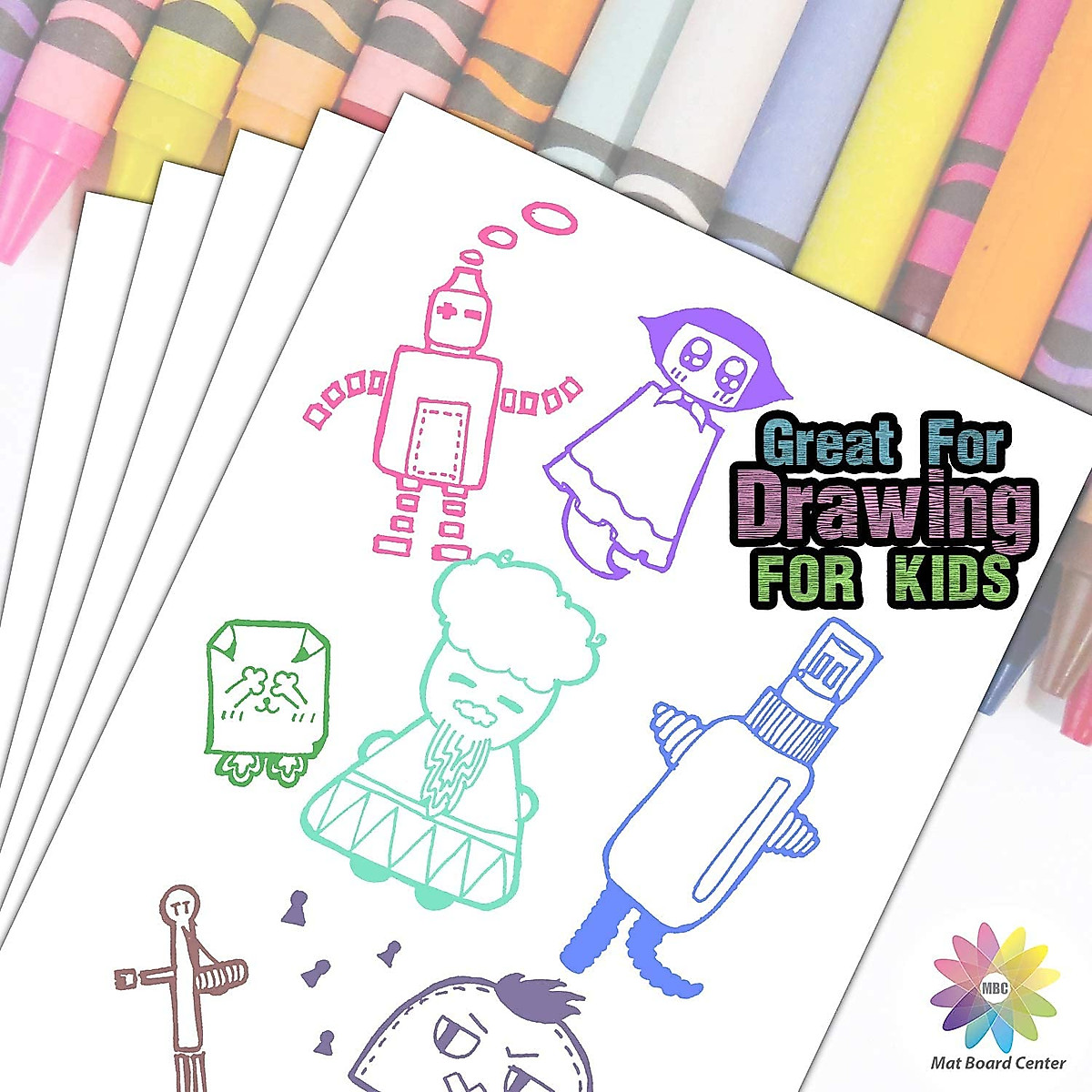 Mat Board Center, Pack of 20 5 x 7 Uncut Photo Mats, White Backing Boards - for Photos, Prints, Frames and More