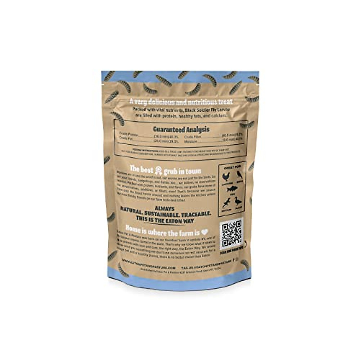 Eaton Pet & Pasture, USA Premium Dried Black Soldier Fly Larvae 1 LB, High Calcium Treat for Chickens, Ducks, Wild Birds