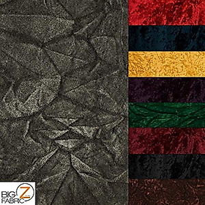 Big Z Fabric Crush Flocking Upholstery Velour Velvet Fabric by The Yard DIY Upholstery Furniture Drapery Clothing (Burgundy)