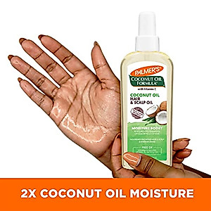 Palmer's Coconut Oil Moisture Boost, Restorative Hair and Scalp Oil Spray, Lasting Hydration and Shine for Dry or Damaged Hair, Promotes Scalp Health, 5.1 Oz