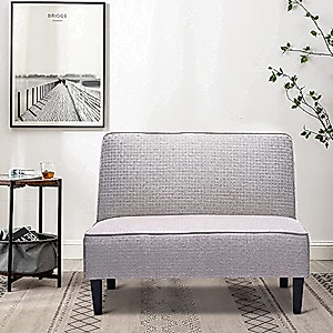 HAOBO Home ANNJOE Cushioned Linen Loveseat Settee Upholstered Sofa Backrest Couch Banquette Bench for Dining Room Living Room Bedroom Funiture