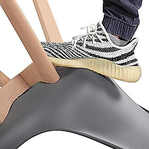 Yaheetech Dining Chairs DSW Chair Accent Chair Shell PU Side Chair with Beech Wood Legs Modern Mid Century Eiffel Inspired Chair Upholstered Dining Room Living Room Bedroom Kitchen Dark Gray, 4Pcs