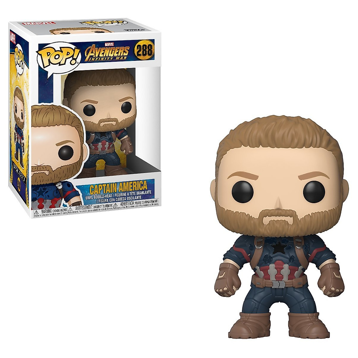 POP Marvel: Avengers Infinity War - Captain America Funko Pop! Vinyl Figure (Bundled with Compatible Pop Box Protector Case), Multicolored, 3.75 inches