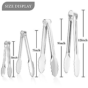12 Pack Small Serving Tongs,XEVOM Stainless Steel Sugar Tongs Mini Appetizers Tongs Mental Kitchen Tongs for Serving Food (5inch)