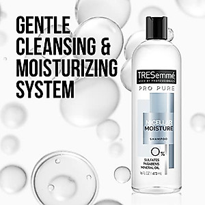 TRESemmé Pro Pure Moisture Shampoo for Daily Moisture, Paraben and Dye Free, 16 oz (4 Count)
