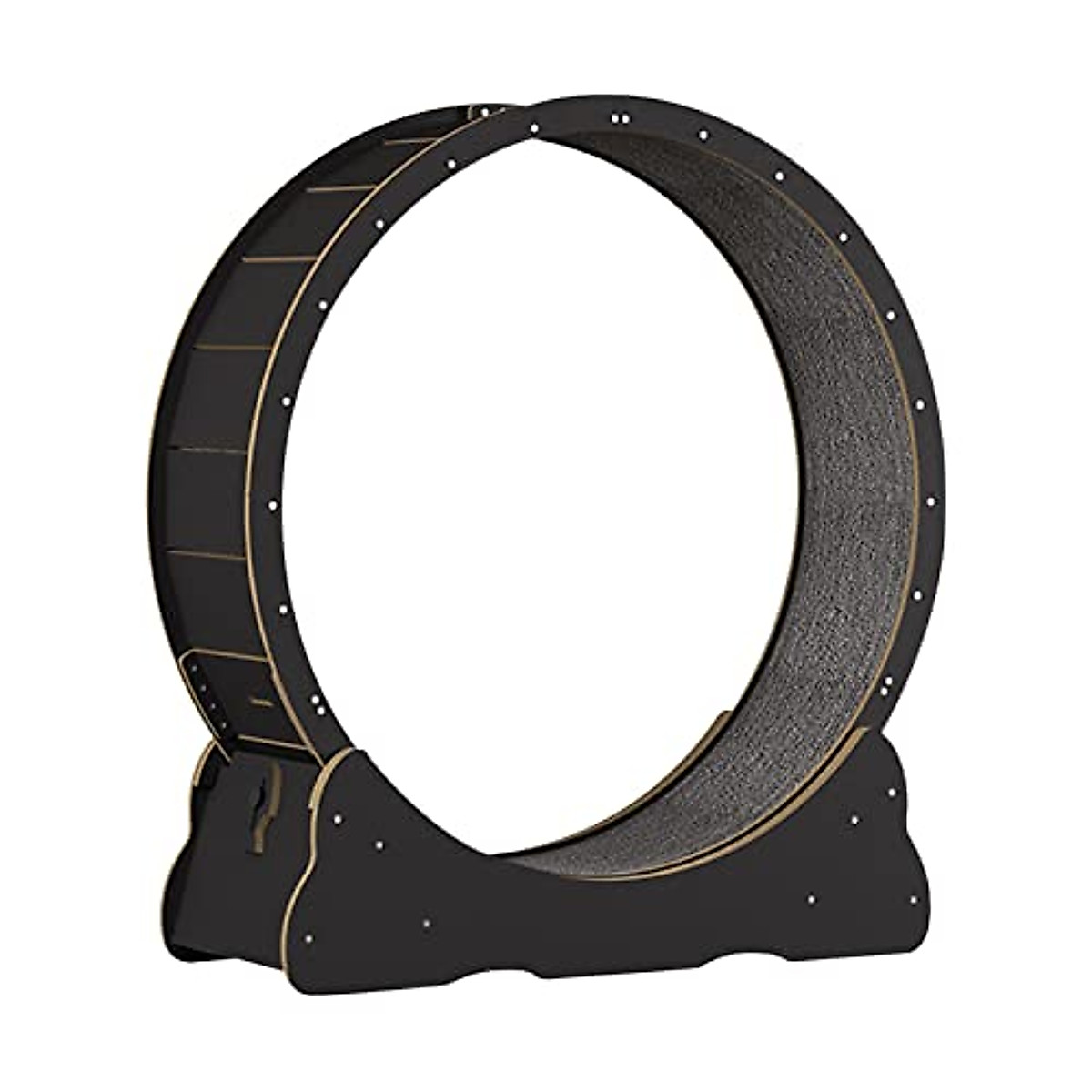 Pet Cat Running Wheel Treadmill Sport Climbing Frame Mute with Carpeted Runway Indoor Toys Exercise Wheel for Fitness Workout, Black, L