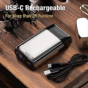 SUPRENT Professional Double Foil Shaver for Barbers,Electric Rechargeable Balding Head Shaver for Men,Bump-Free Shaving with 2 Replacement Shaver Head,Barber Supplies,120Min Runtime,IPX6 Washable