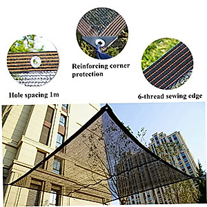 Shade Cloth, Mesh Sun Block Fabric Shade Cloth with Grommets, Heavy Duty Greenhouse Outdoor Heat-Insulation Net for Garden Cover Flowers Plants(6ft X 16ft).