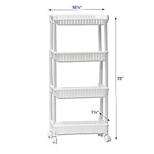 Trademark Innovations Laundry Shelves, 4 Tier, White