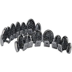 canjoyn 18K Gold Plated Iced Out Simulated Diamond Grills for Your Teeth with Molding Bars