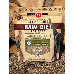 Boss Dog Complete & Balanced Freeze Dried Raw Diet for Dogs, Lamb Recipe, 12 oz Bag (Bag of 2)