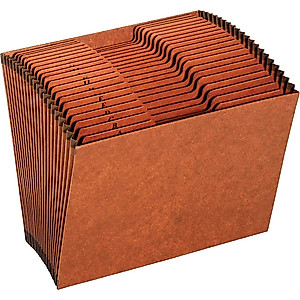 Globe-Weis PFXR217AHD /Pendaflex Heavy Duty Expanding File, Open Top, 21 Pockets, A-Z, 1/3 Cut Tabs, Letter Size, Brown (R217AHD)