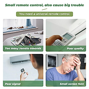 Universal AC Remote Control - 6000 in 1 LCD A/C Conditioning Controller for Multiple Brands Including Mitsubishi, Toshiba, Hitachi, Fujitsu, Daewoo, LG, Samsung, Electrolux, Sanyo, and AUX