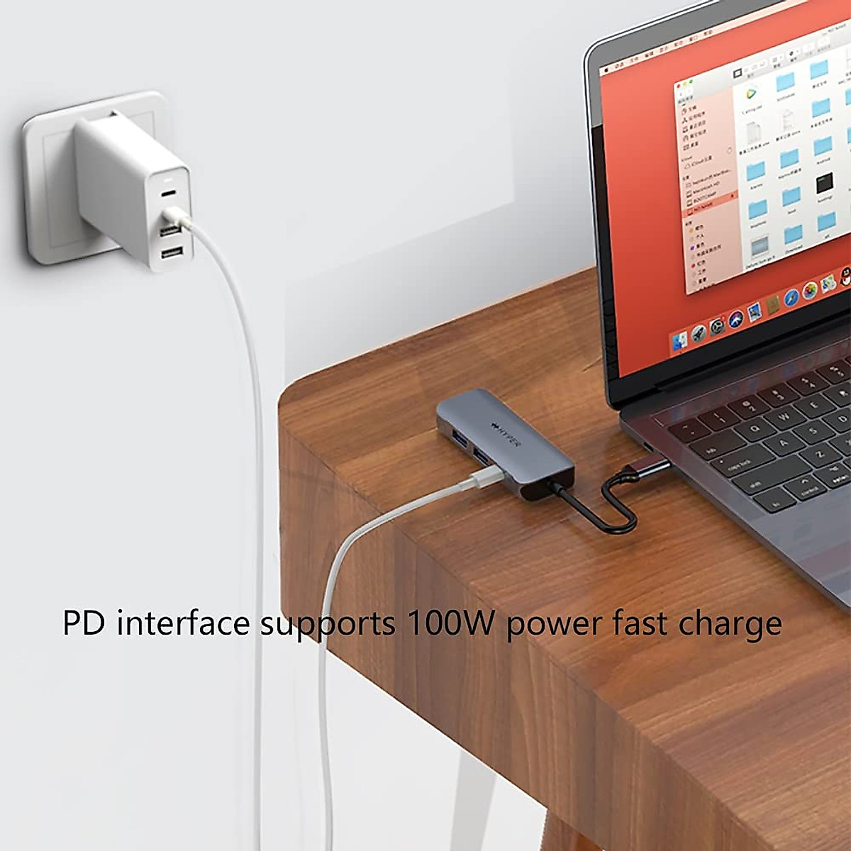 Port Expander USB C Docking Station USB C to HDMI Multiport Adapter 4 in 1 USB C Hub with 4K HDMI, 2 USB 3.0 Ports, 100W PD Charger USB Splitter