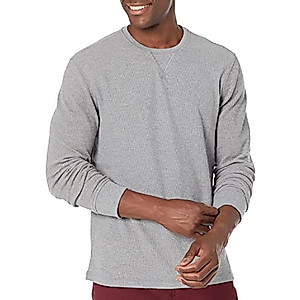 Amazon Essentials Men's Long-Sleeve Slub Thermal Crewneck (Previously Goodthreads), Grey Heather, 3X-Large