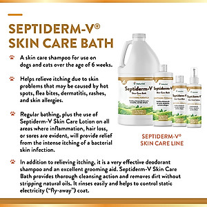 NaturVet Septiderm-V Skin Care Bath Wash for Dogs & Cats – Pet Health Supplement for Dermatitis, Dog Skin Allergies, Itching, Hot Spots – Pet Shampoo, Grooming Aid – 8 Oz.