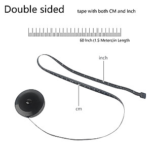3 Pack Tape Measure Retractable Measuring for Body Fabric Sewing Tailor Cloth Knitting Craft Weight Loss Measurements Retractable Black Dual Sided Tape Measure Body Measuring 60-inch 1.5 Meter