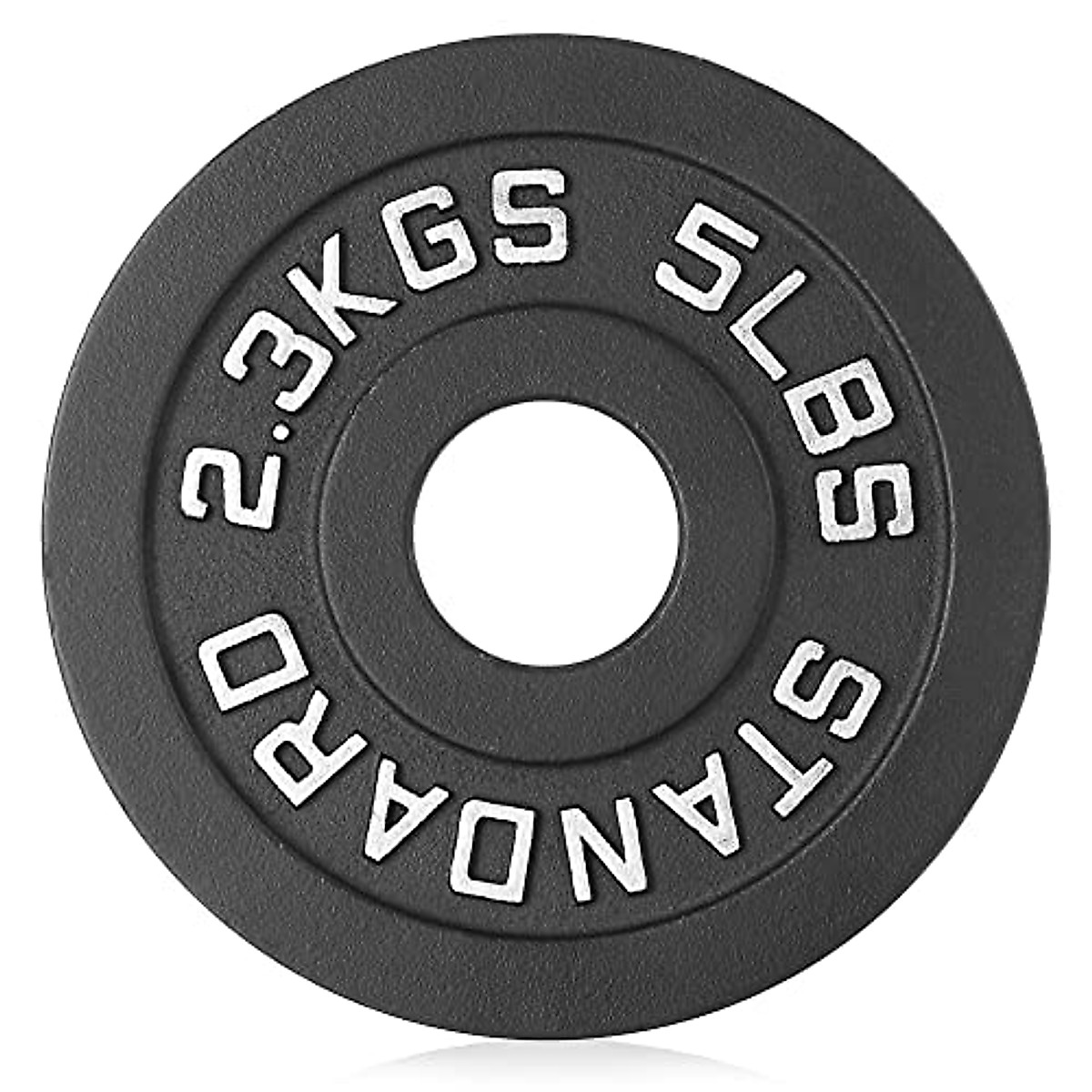 Philosophy Gym Standard Cast Iron Olympic 2-inch Weight Plate, 5 LB, Single Weight Plate