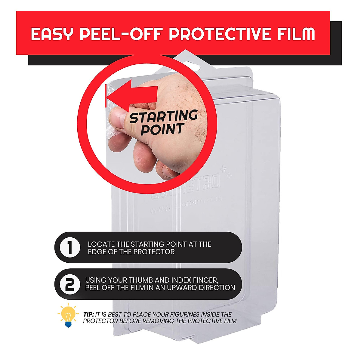 EVORETRO Action Figure Display Case for Kenner, Super7 Reaction Figures, 3.75 in Carded Toy Figures Such as Star Wars, Marvel Legends, Motu, GI Joe, Durable Plastic Retro Blister Protective Cases